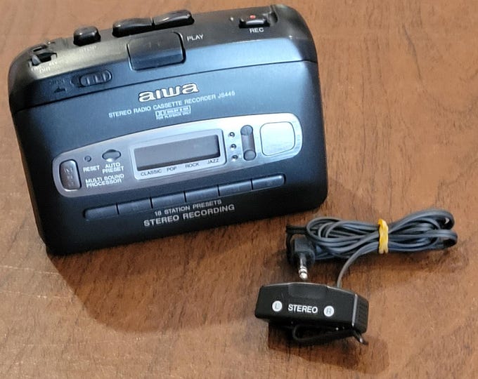 Aiwa HS-JS145W Am/fm Cassette Player Built in Speaker Recorder - Etsy