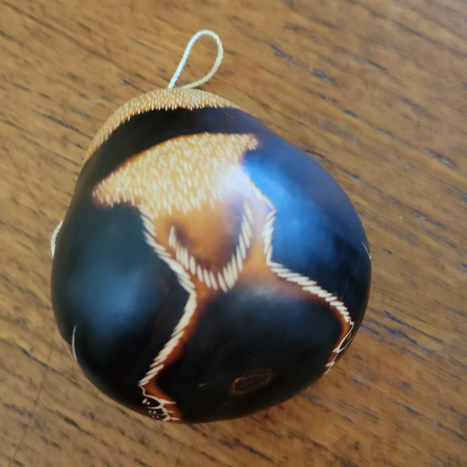 Vintage Lucuma Peru Hand Carved Bear Gourd Hanging Ornament - Etsy