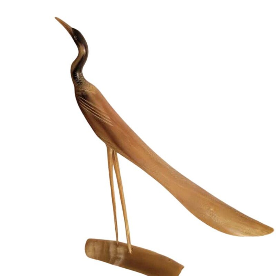 Vintage Beautiful Hand Made Bone Heron Stork Bird Figurine. - Etsy