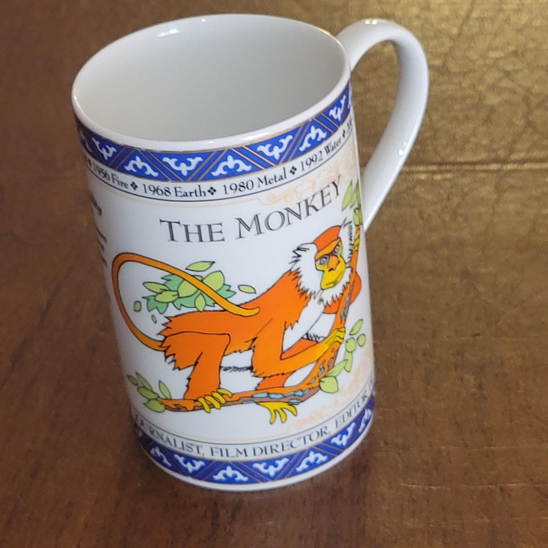 Rare Vintage Dunoon Chinese Astrology Zodiac Mug the Monkey Made in ...