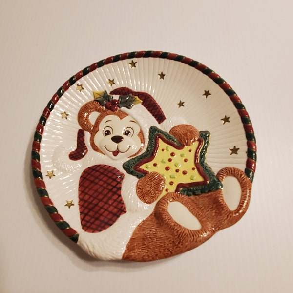 Ceramic Teddy Bear Plate - Etsy