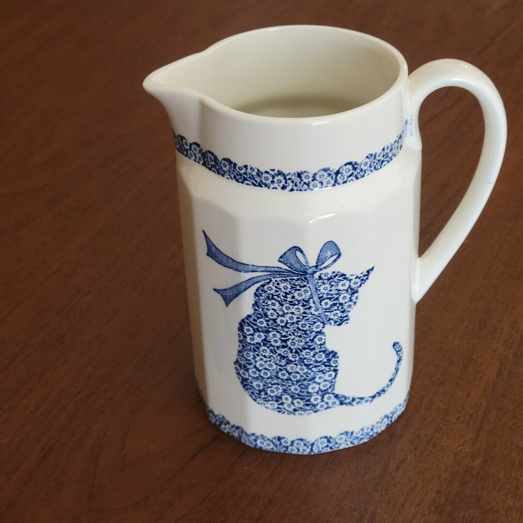 Vtg Calico Cat Pitcher Jug Norma Sherman Royal Crownford Staffordshire ...