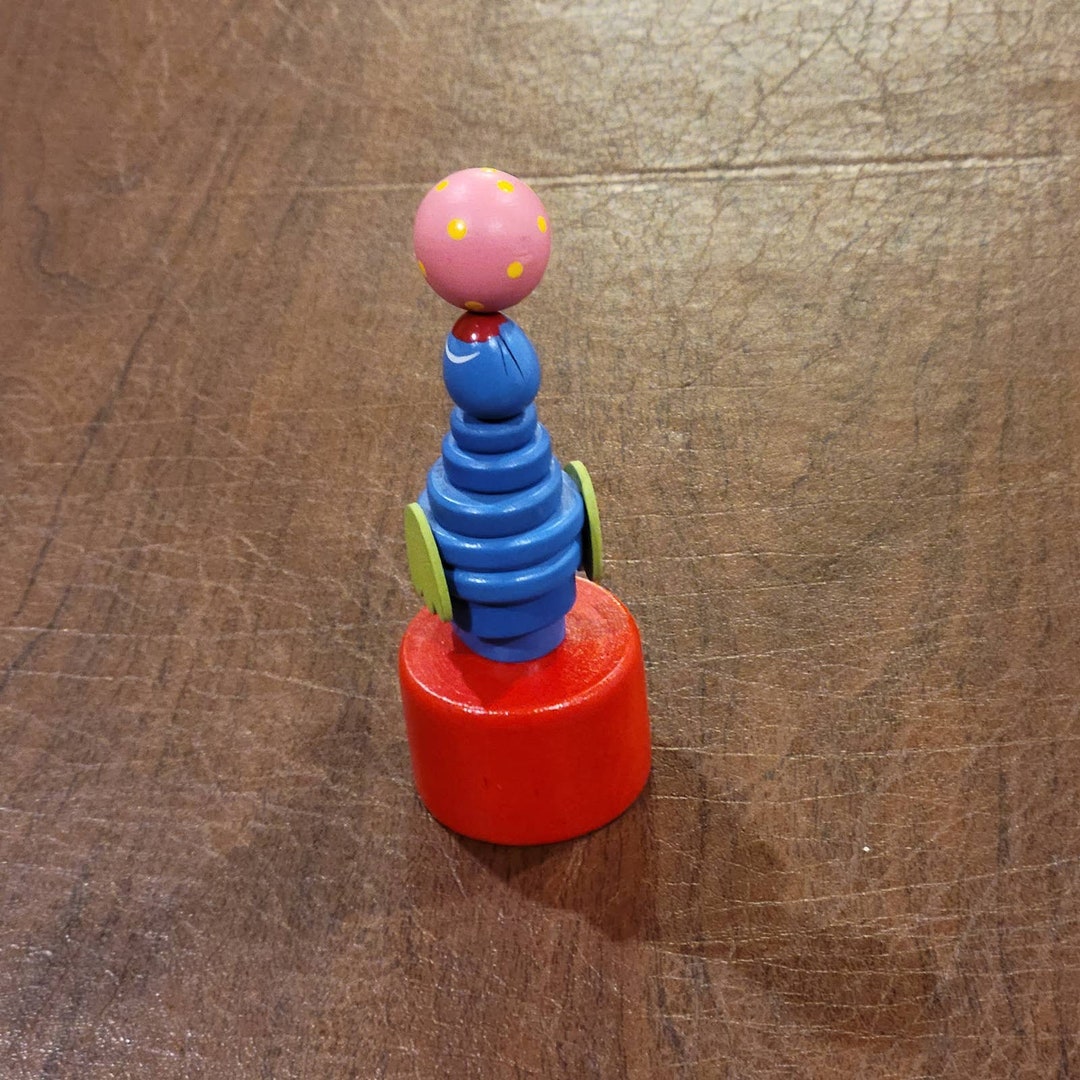 Vintage Wooden Push Hand Toy Big Toy Push Based Puppets - Etsy