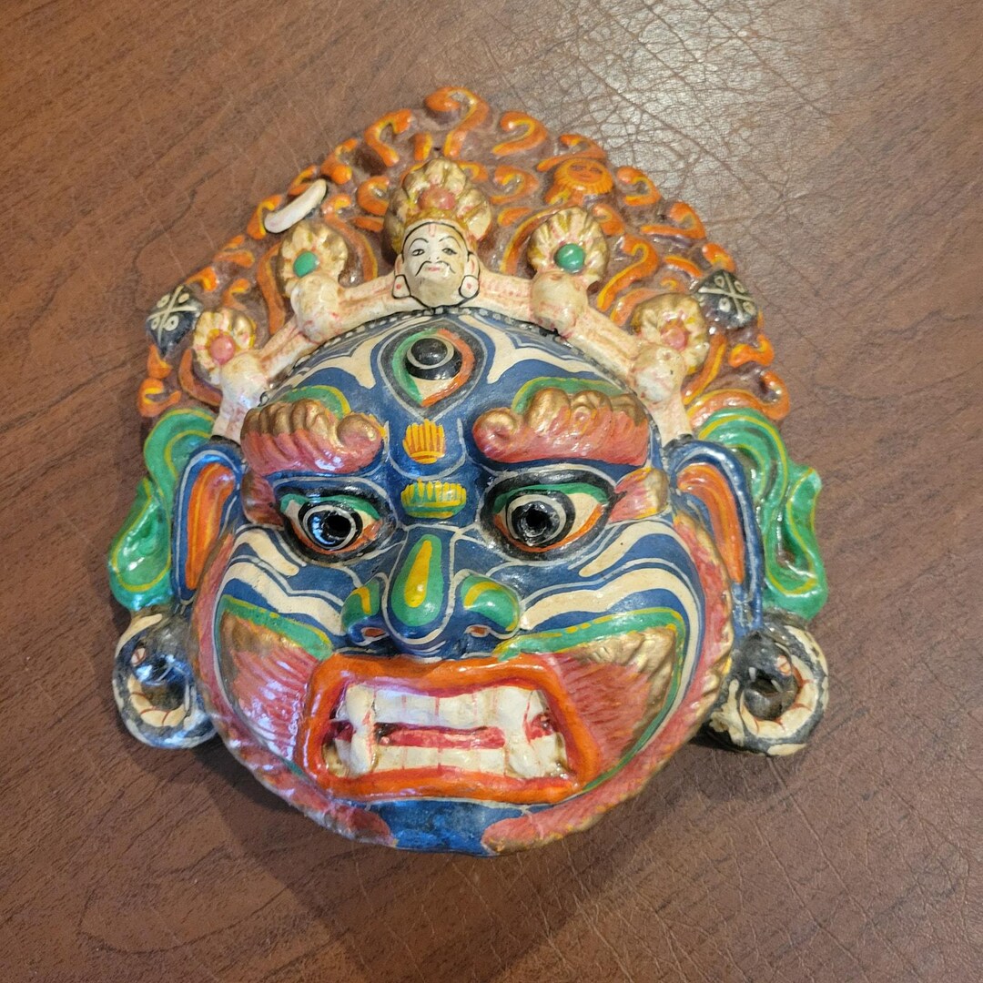 Vintage Mahakala Ceremonial Mask Buddhist Tibet - Etsy