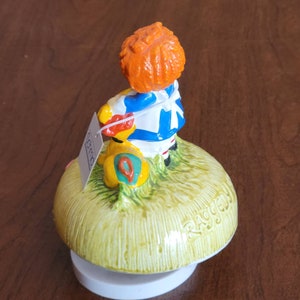 Vintage Schmid Raggedy Ann and Raggedy Dog Music Box 349 Made in Japan ...