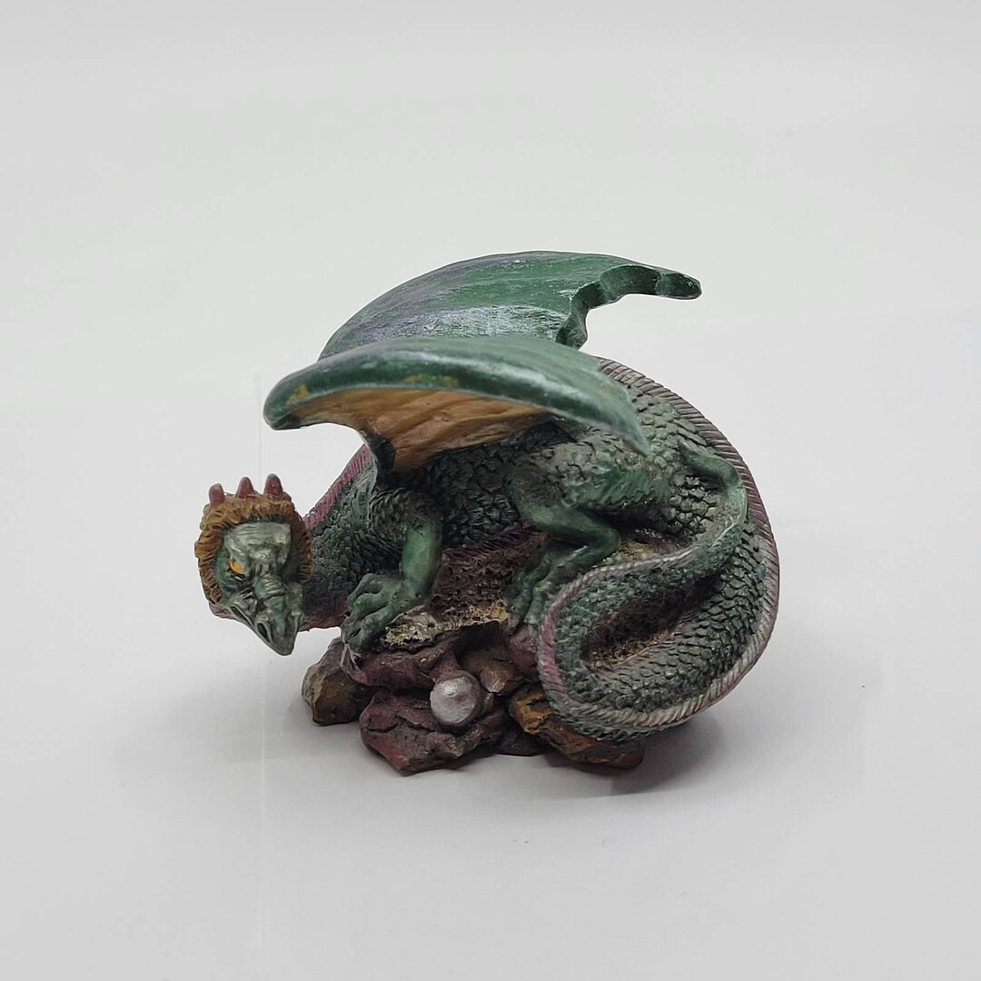 Vintage Dragon Resin Hand Painted Figurine Sculpture - Etsy