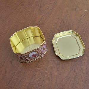 Vintage Meister Brazil Decorative Metal Tin Lidded Box Lady With a ...