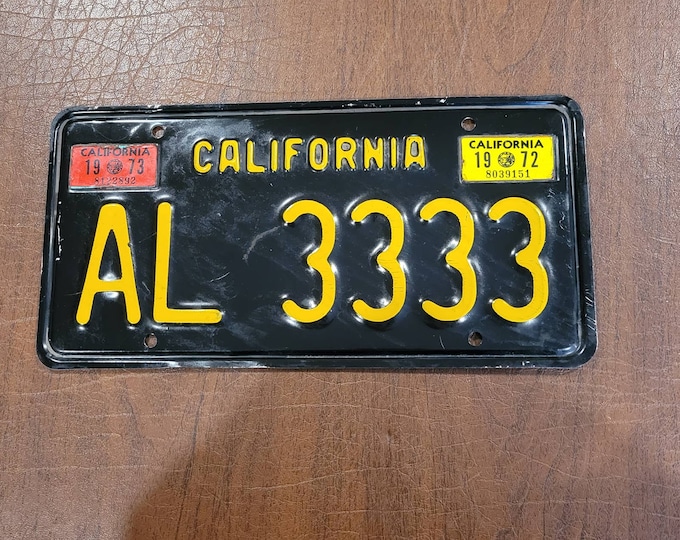 Vintage California License Plate Issued 1963-1969 Black and Yellow - Etsy