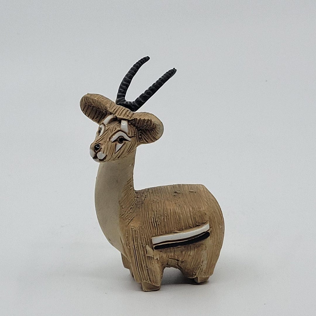 Vintage Artesania Rinconada Clay Pottery Long Horned Gazelle Antelope ...