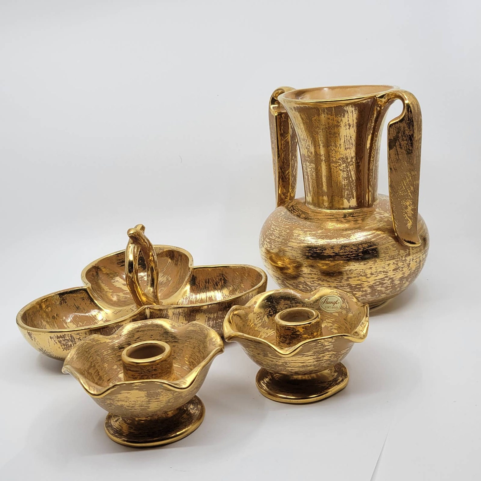 Vintage Hand Painted Stangl Art Pottery 3 Section Serving | Etsy