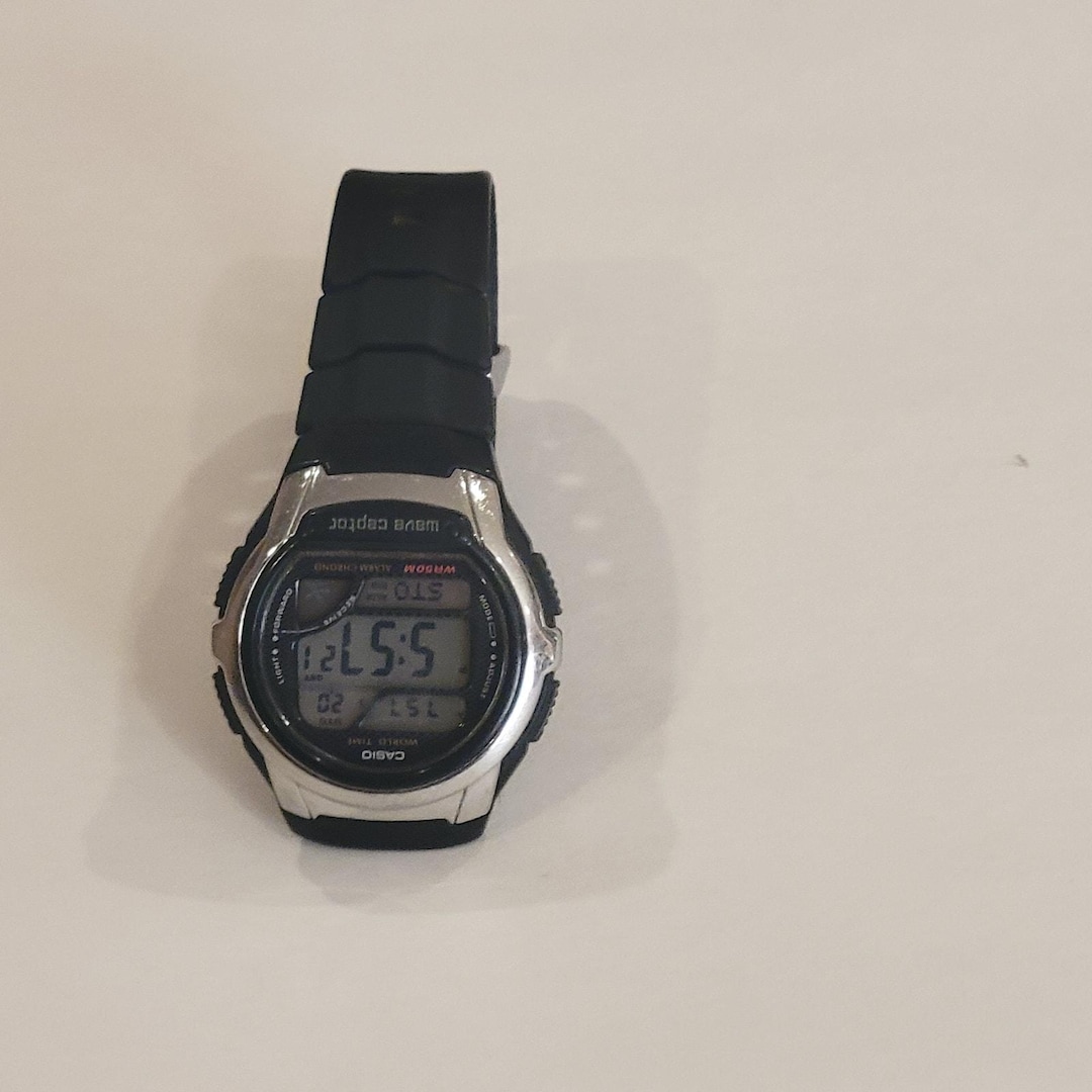 Casio Wave Ceptor Watch Mens Silver/black 40mm WV-58A - Etsy