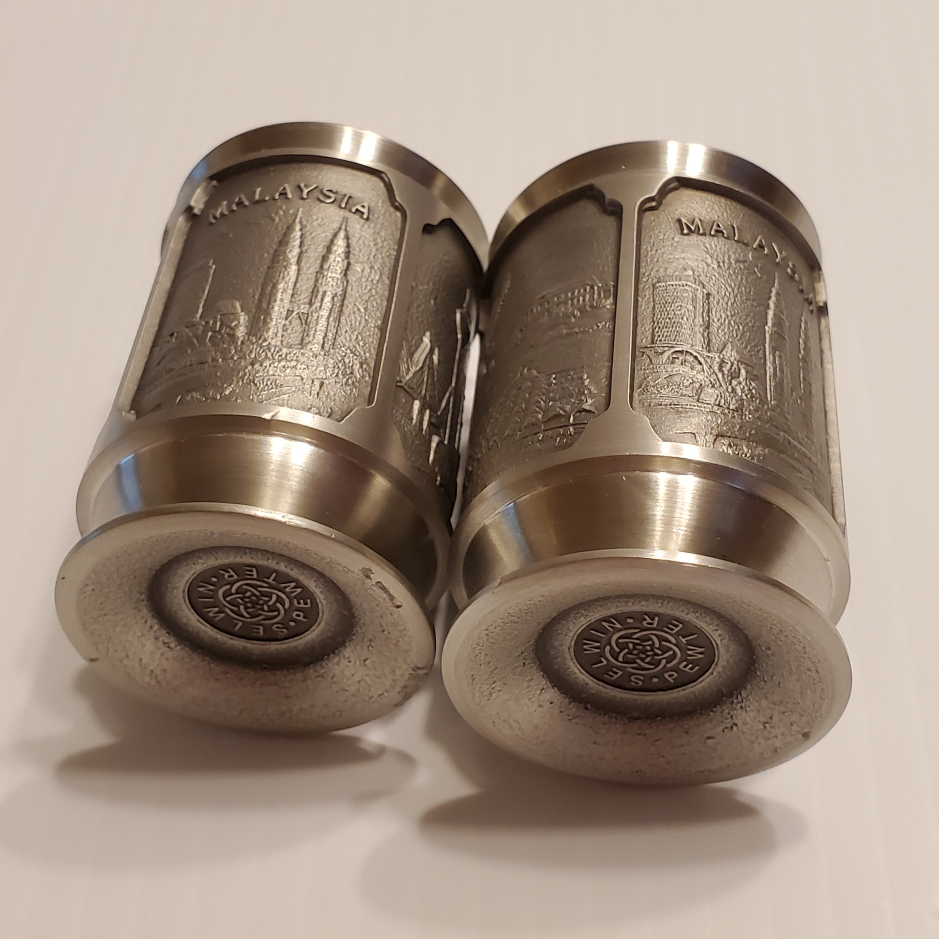Selwin Pewter Malaysia Scenes Set of 2 Shots Glasses. Vintage - Etsy