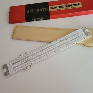 Vintage ACU. Math No. 600 Basic Trig Mathematics Slide Ruler Sheath USA ...