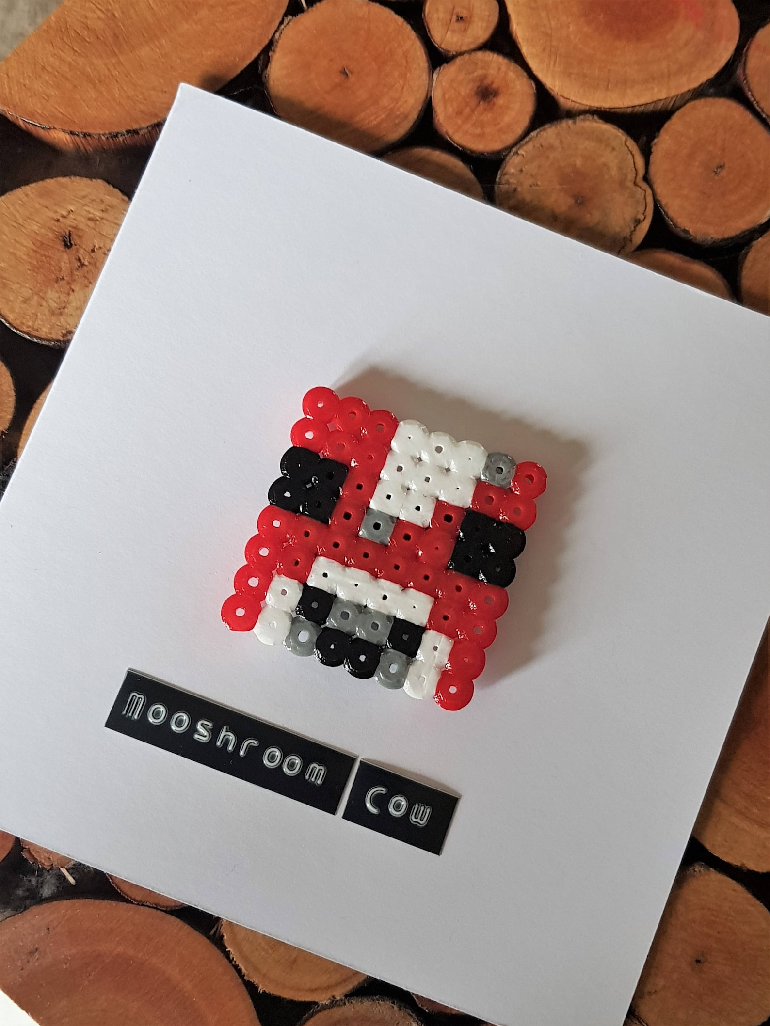 3d Pixel Art Greeting Card Minecraft Fan Art Mooshroom Cow Minecraft ...