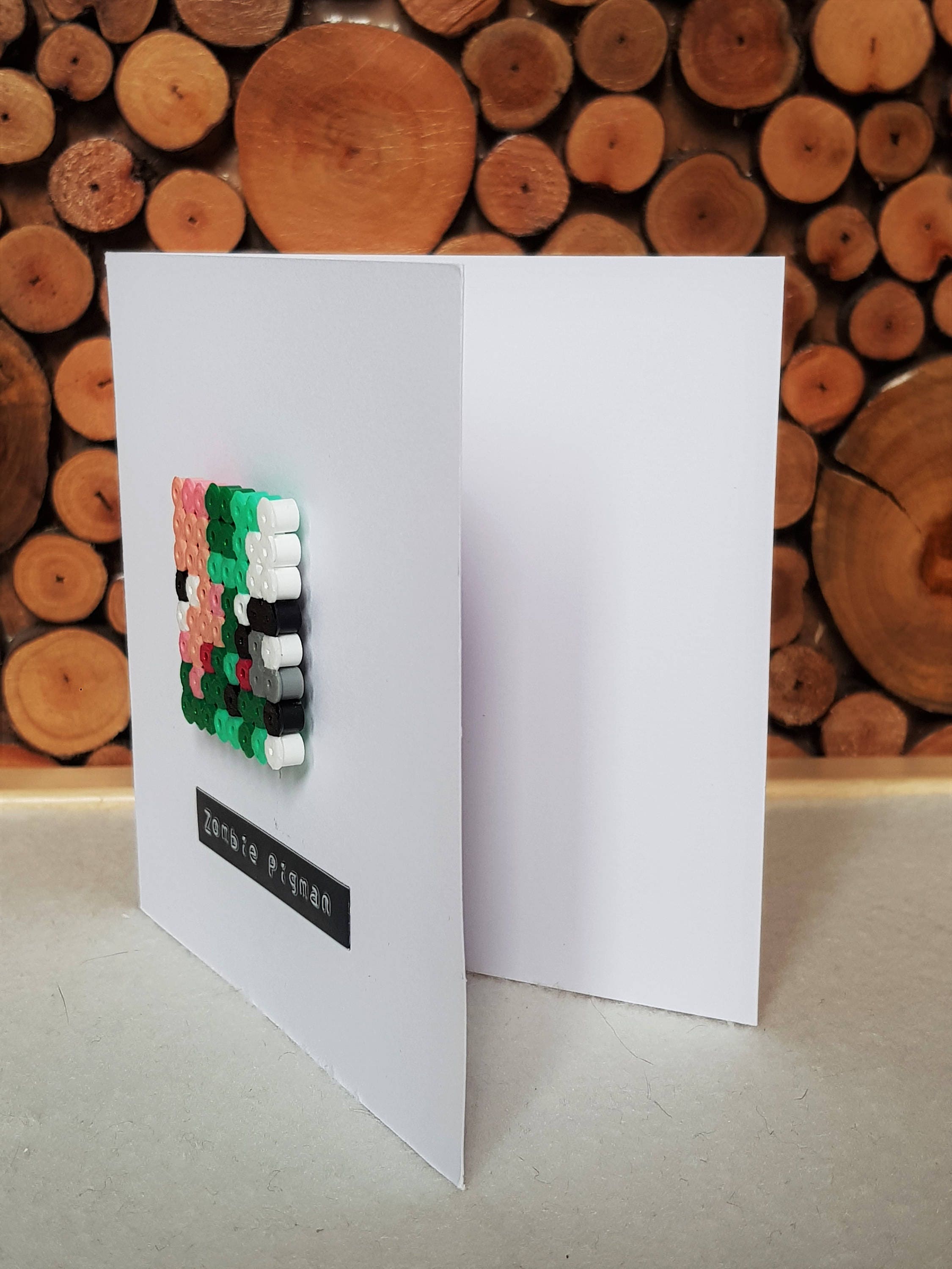 3d Pixel Art Greeting Card Minecraft Fan Art Zombie Pig Man Minecraft ...