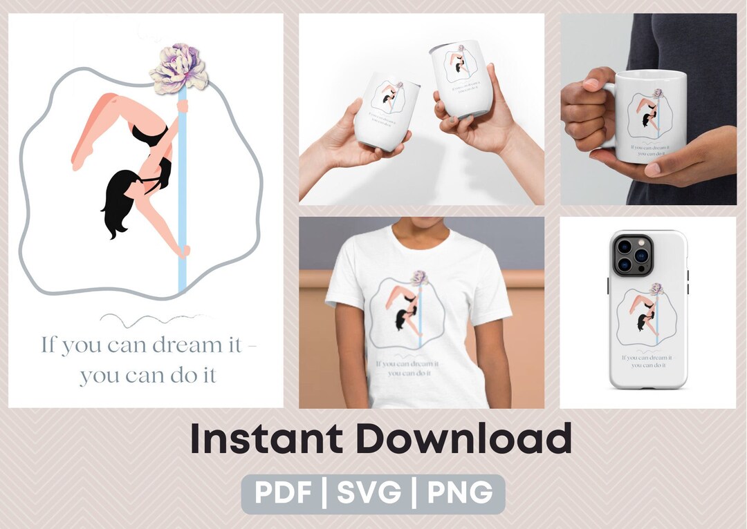 Printable Pole Dancing Girl Svg, Pdf, Png Pole Dance Digital Files for ...