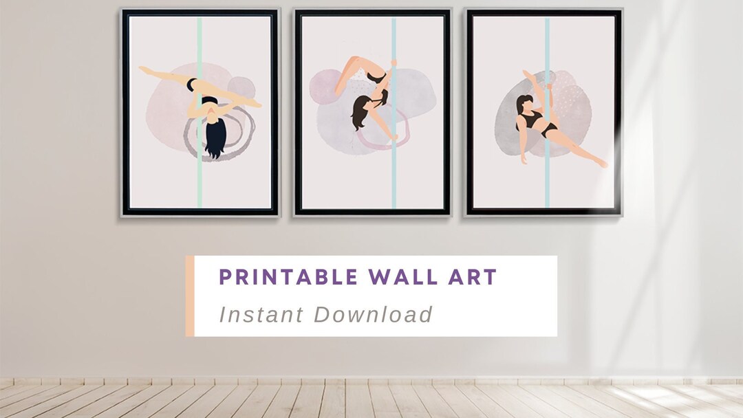 Pole Dance Wall Art Printable Set of 3 Pole Dance Posters - Etsy