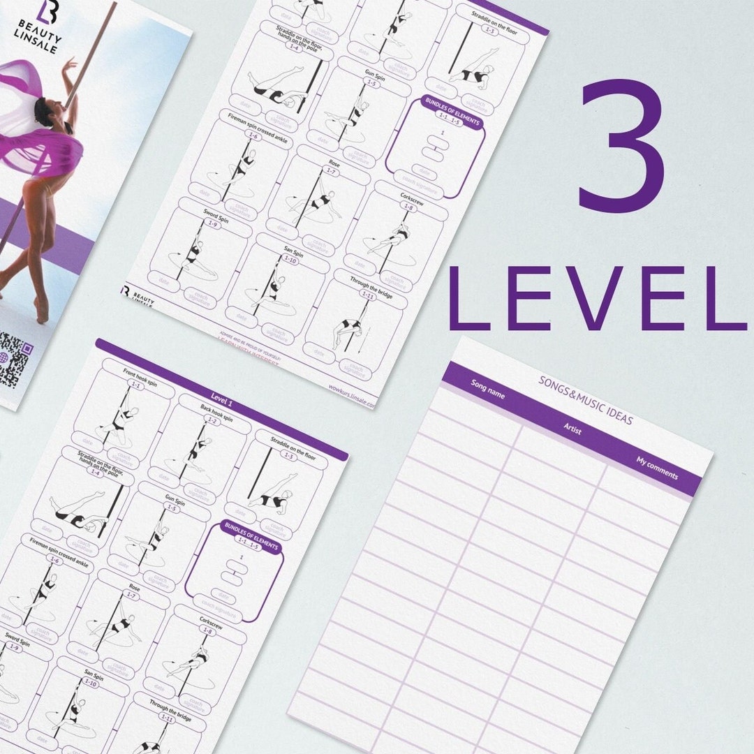Printable Pole Fitness WOW Catalog LEVEL 3 .PDF Pole Moves Pole Dance ...