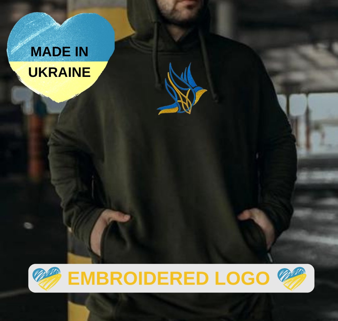 Warm Ukrainian Hoodie for Men With Dove of Peace Embroidery Best ...