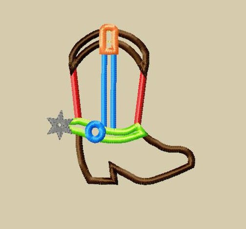 Cowboy Boot Applique Design , Cowboy Boot Applique Design File, Cowboy ...