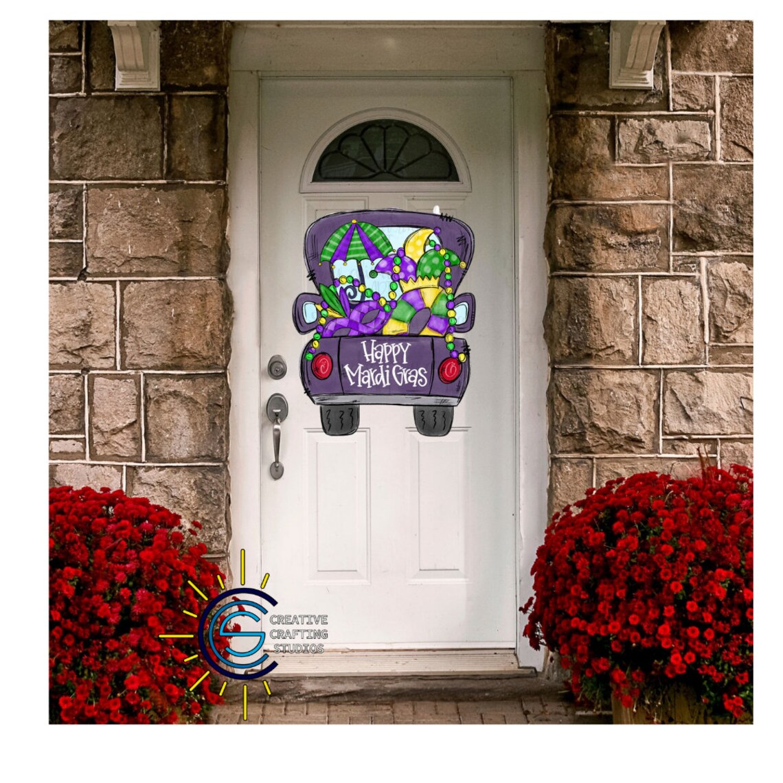 Mardi Gras Door Hanger Front Door Decor Mardi Gras Love LA - Etsy