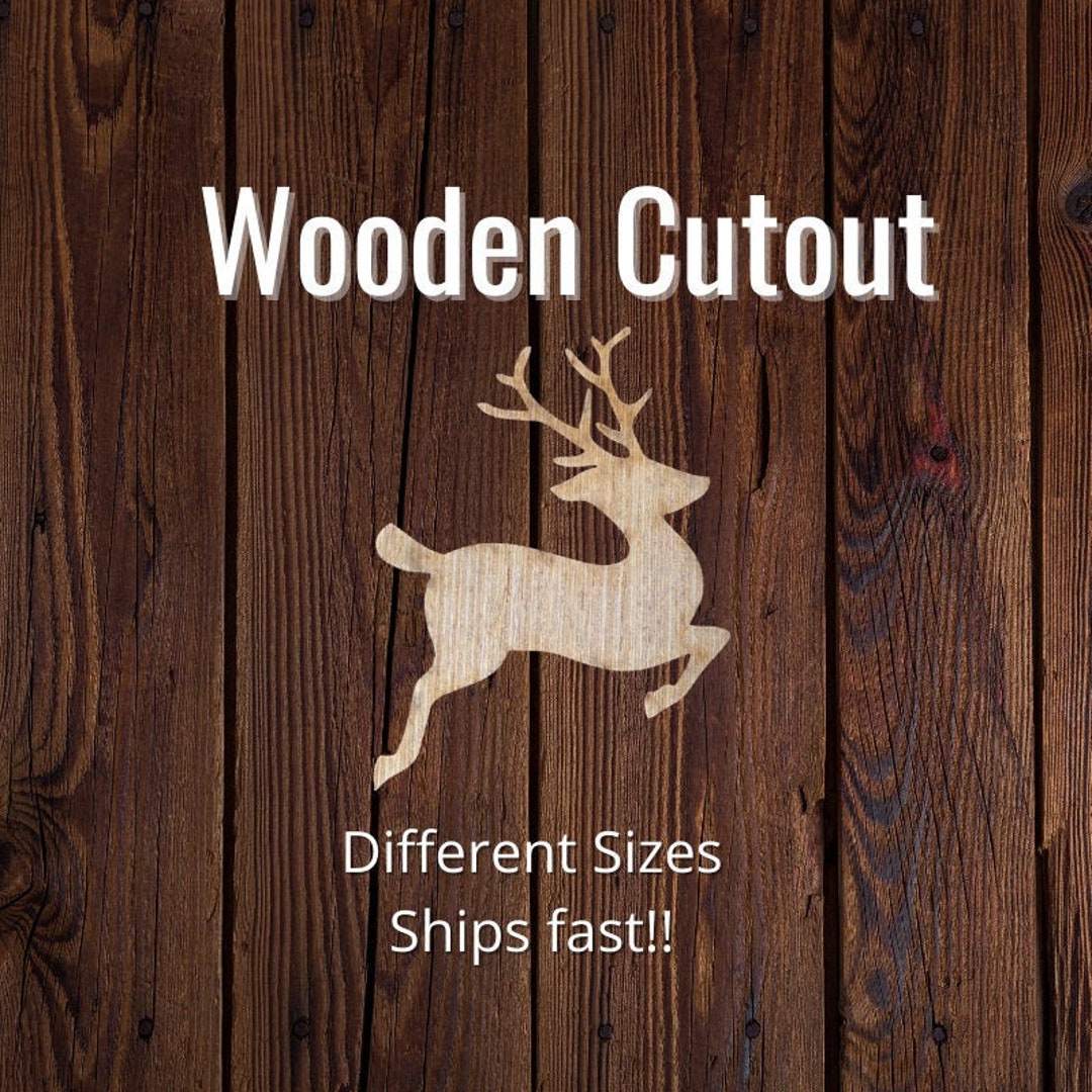 Reindeer Wood Cutout, Christmas Reindeer Wood Cutout, Reindeer Wooden ...