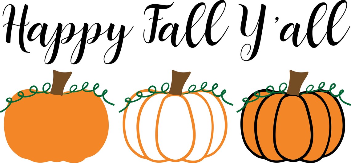 Happy Fall Y'all Pumpkins Fall Pumpkin SVG Pumpkins - Etsy