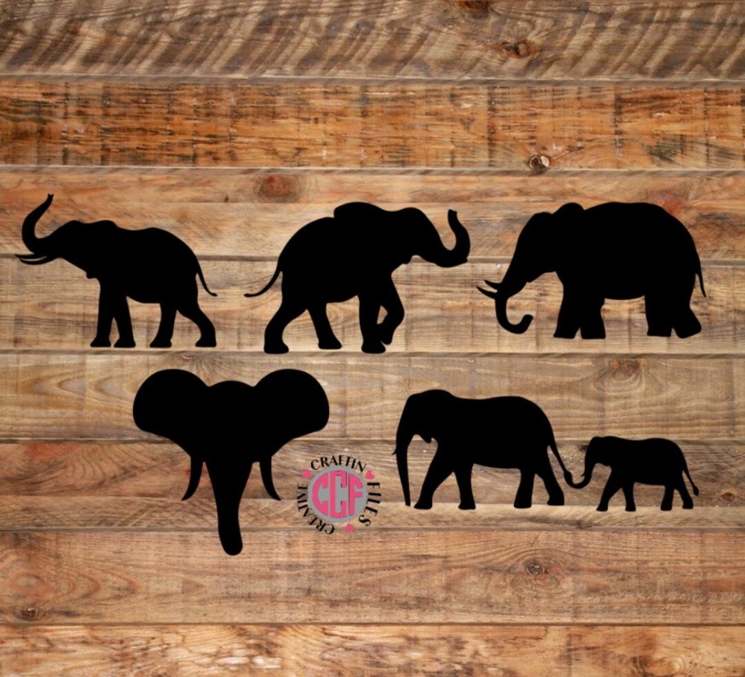Elephant SVG Cutting File for Cricut and Silhouette, Elephants Pack ...