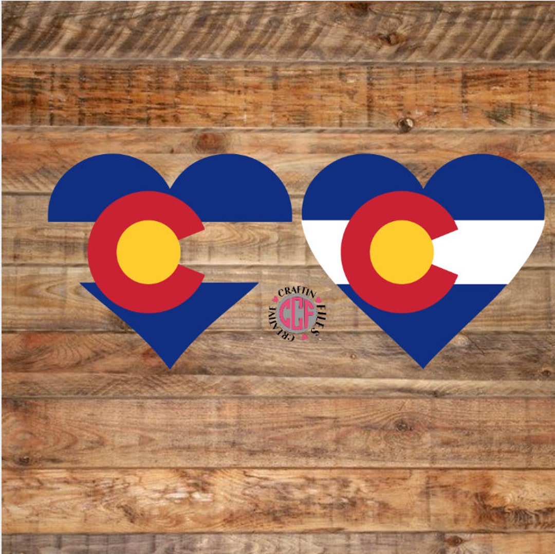 Colorado Heart Flag Svg Cutting File for Cricut Silhouette Cameo ...