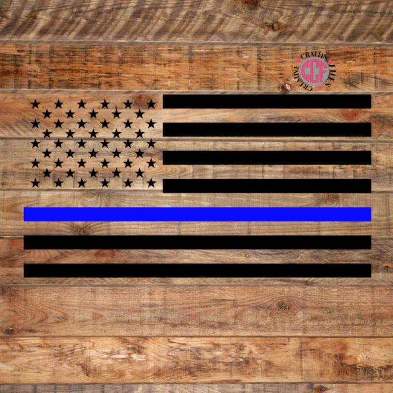 Thin Blue Line Flag Svg - Etsy