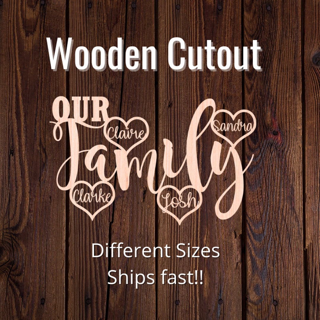 Family Wooden Sign, Personalized Family Laser Cut, Laser Cut Family ...