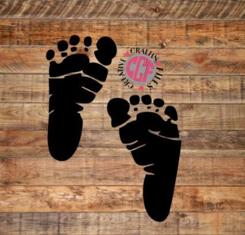 Baby Footprint SVG, Baby Footprint DXF, Baby Footprints, Baby Feet SVG ...