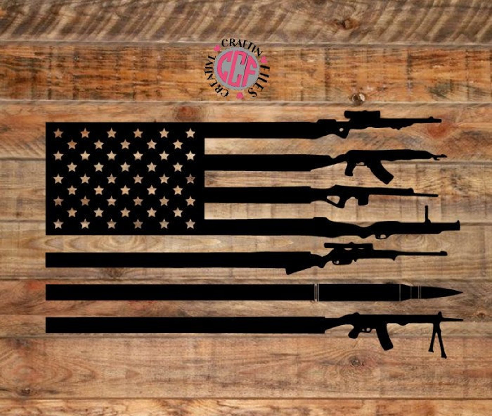 American Flag Made With Guns SVG, Gun Flag Svg, Flag Gun Svg, Patriot ...