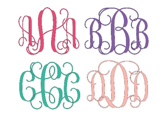 Pes Embroidery File PES Interlocking Vine Monogram Font PES - Etsy