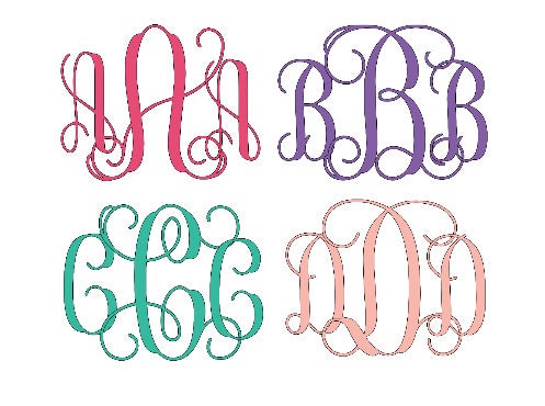 Pes Embroidery File, PES Interlocking Vine Monogram Font, PES ...