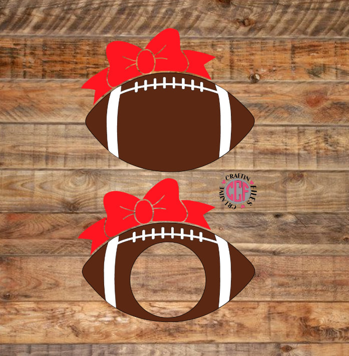 Football Monogram With Bow Digital Download That Comes in Svg Eps Dxf ...