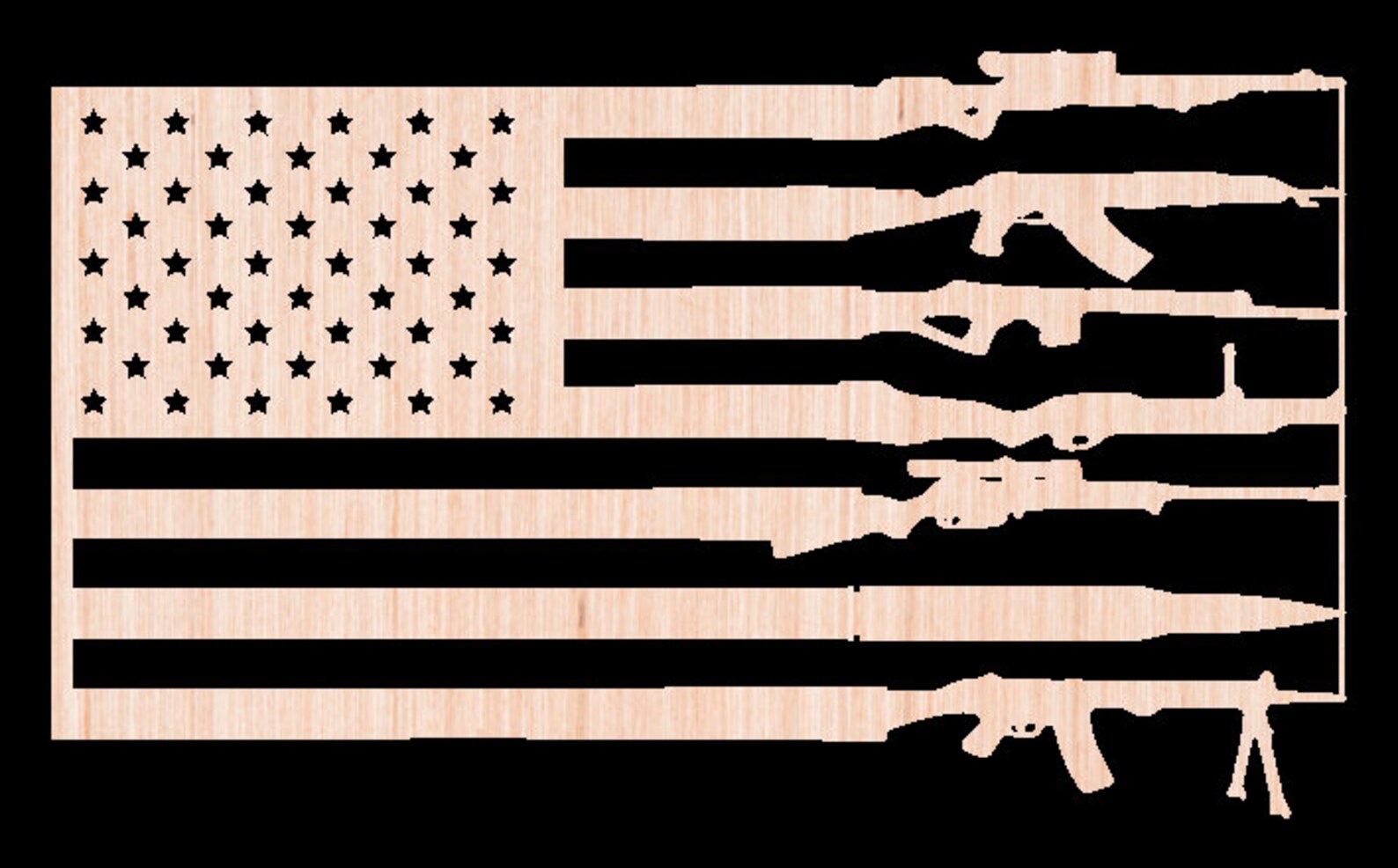 American Flag Made With Guns Flag Wooden Cut-out Patriot - Etsy