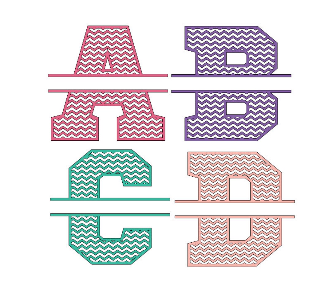 Split Chevron Letters, Chevron Letters, Split Chevron Letters for Names ...