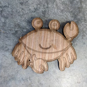 Crab Wood Cutout, Crab Laser Cut, Crab Wooden Cutout, Crab Wood Craft ...