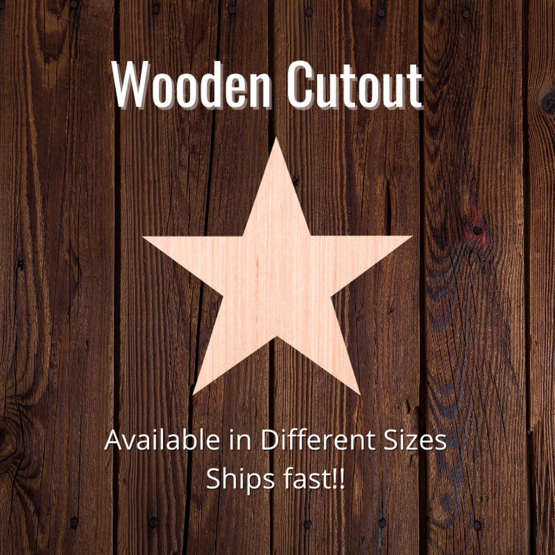 Star Wood Cutout, Star Laser Cut, Star Wooden Cutout, Clover Wood Craft ...