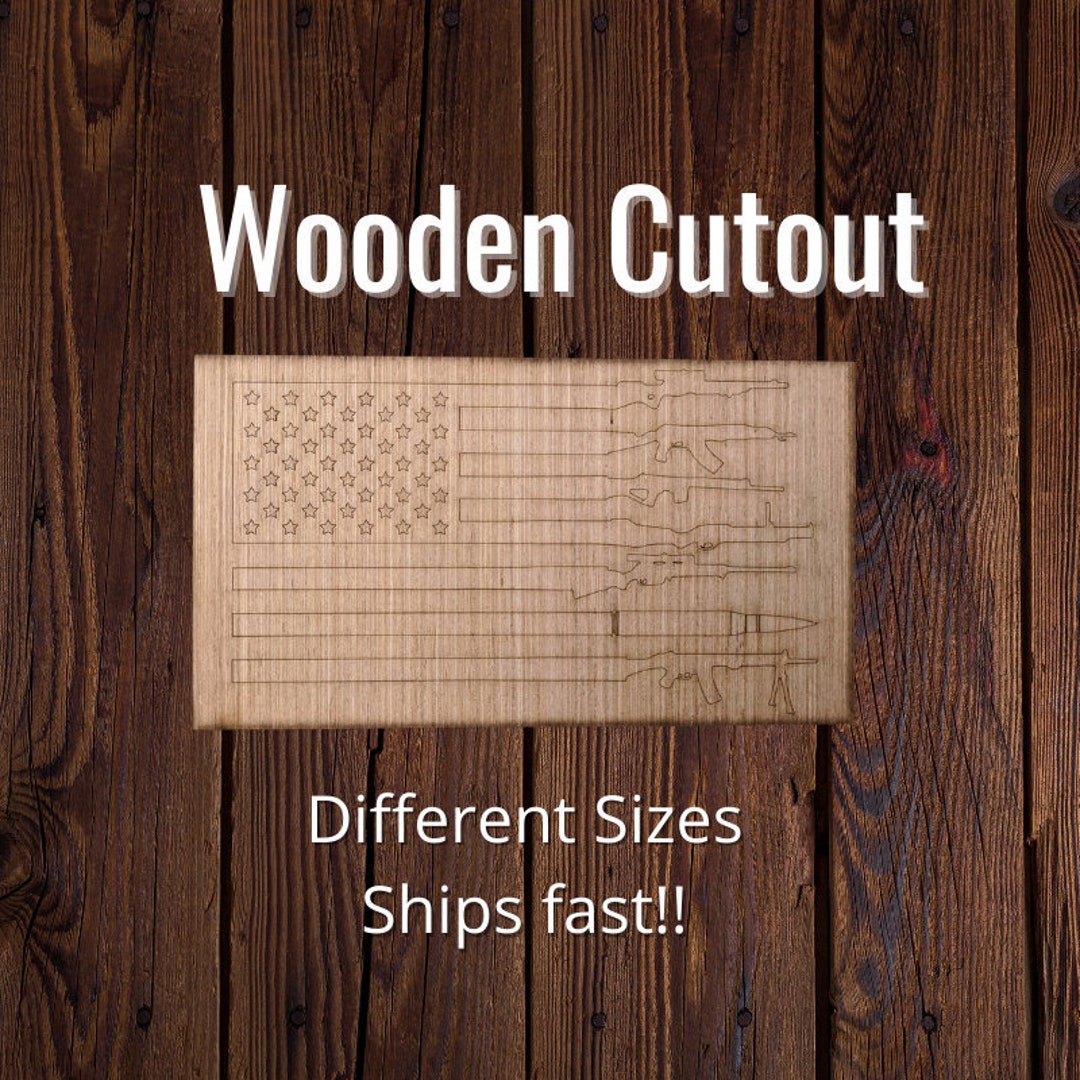 American Flag Wood Cutout, American Flag Laser Cut, American Flag Made ...