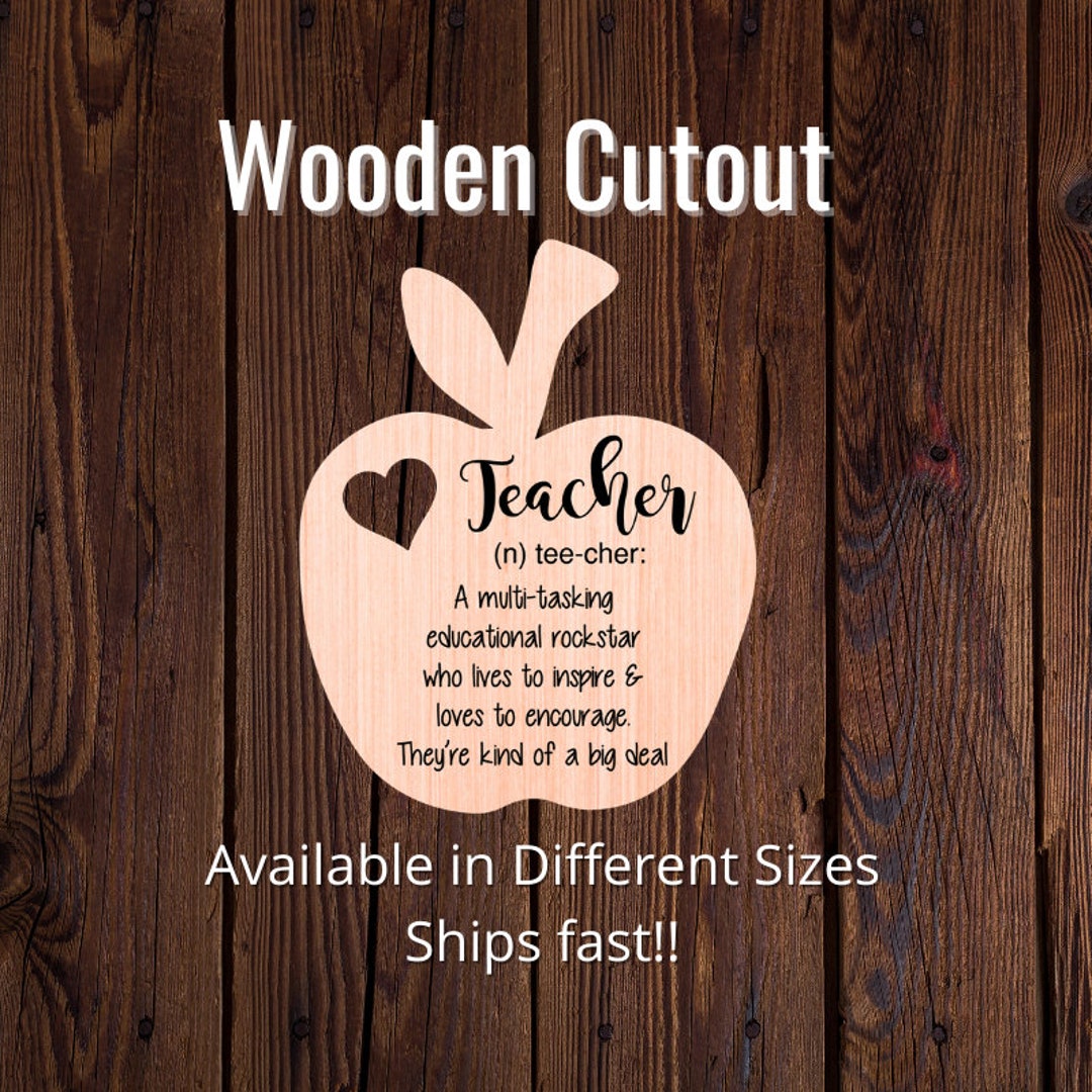 Perfect Teacher Gift Apple Shape Verse, Multiple Sizes, Laser Cut ...