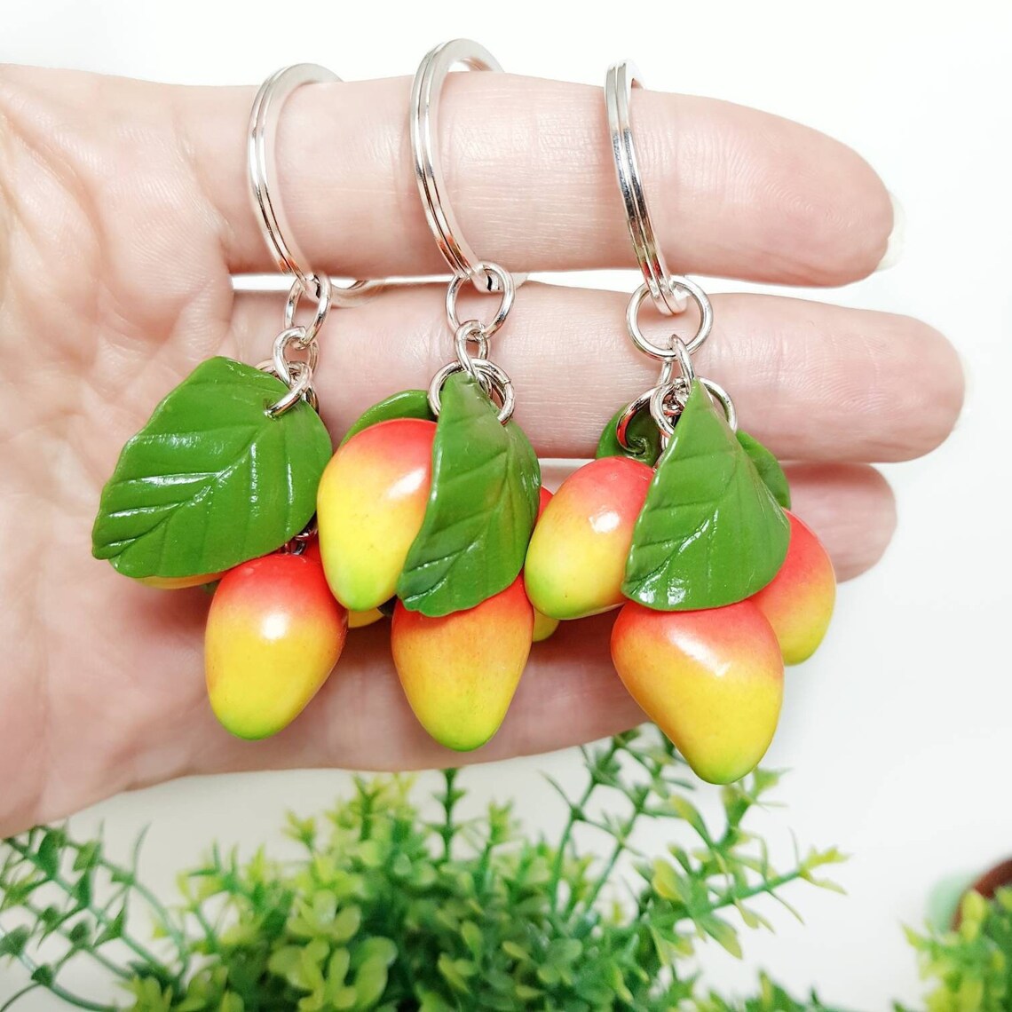 Mango Bag Charm From Polymer Clay Fruit Keychain - Etsy
