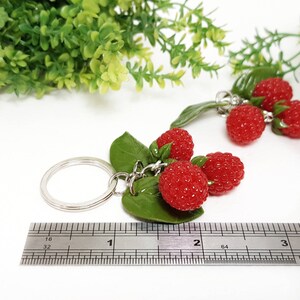 Handmade Polymer Clay Raspberry Keychain, Fruit Bag Charm - Etsy