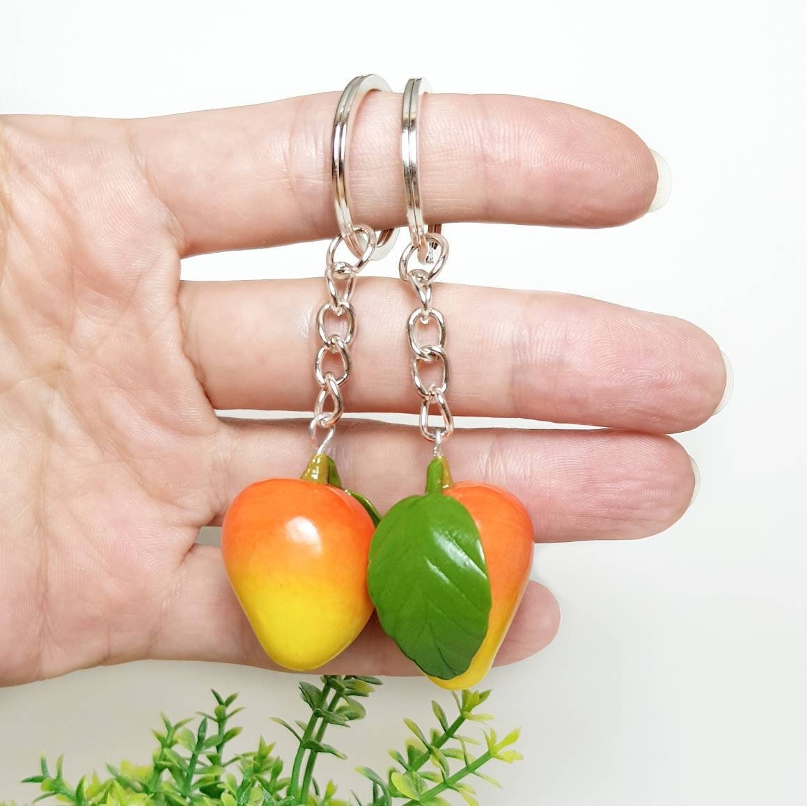 Mango Bag Charm From Polymer Clay Fruit Keychain - Etsy