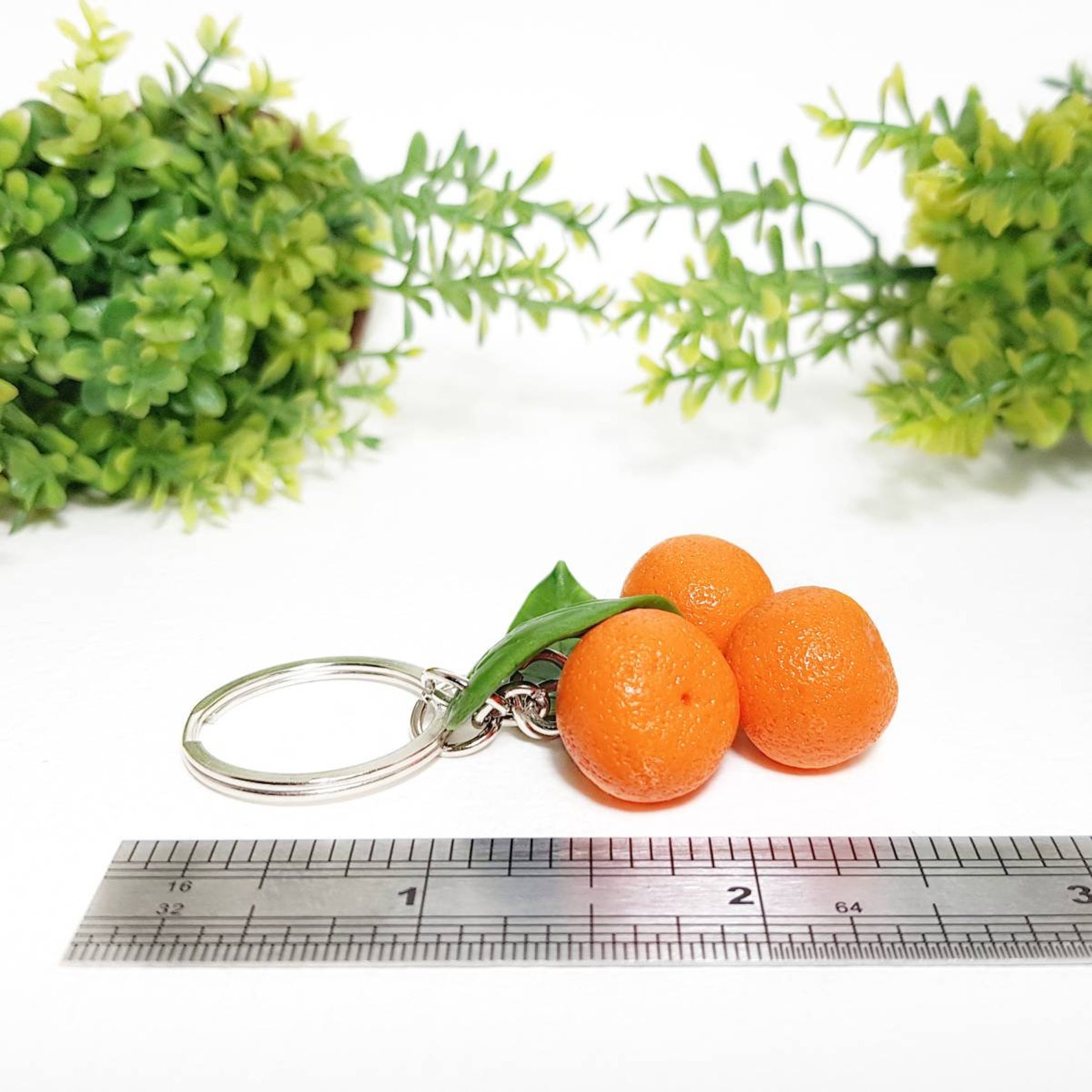 Mandarin Bag Charm From Polymer Clay Orange Fruit Keychain | Etsy