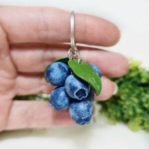 Blueberry Bag Charm From Polymer Clay Fruit Keychain Cute Berries Key ...