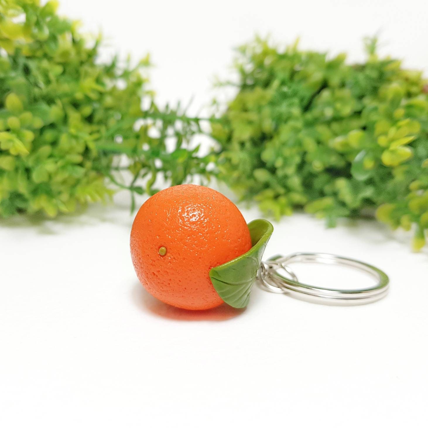 Orange Bag Charm From Polymer Clay Fruit Keychain Food Keychain ...