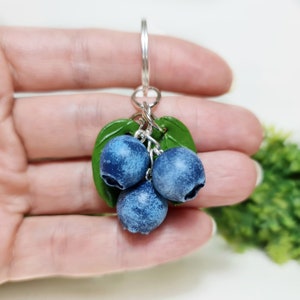 Blueberry Bag Charm From Polymer Clay Fruit Keychain Cute Berries Key ...