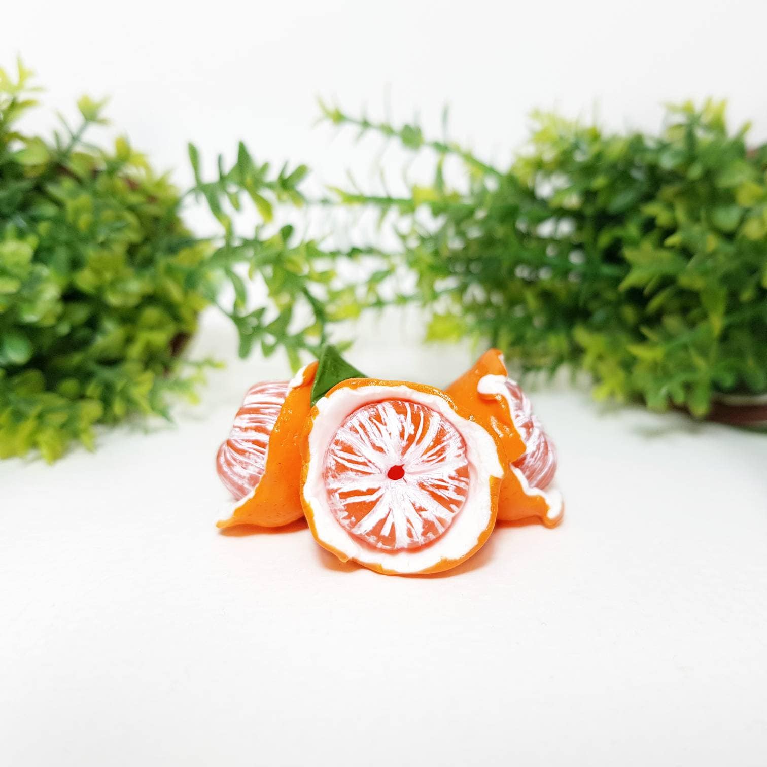 Mandarin key chain from polymer clay Orange fruit keychain | Etsy